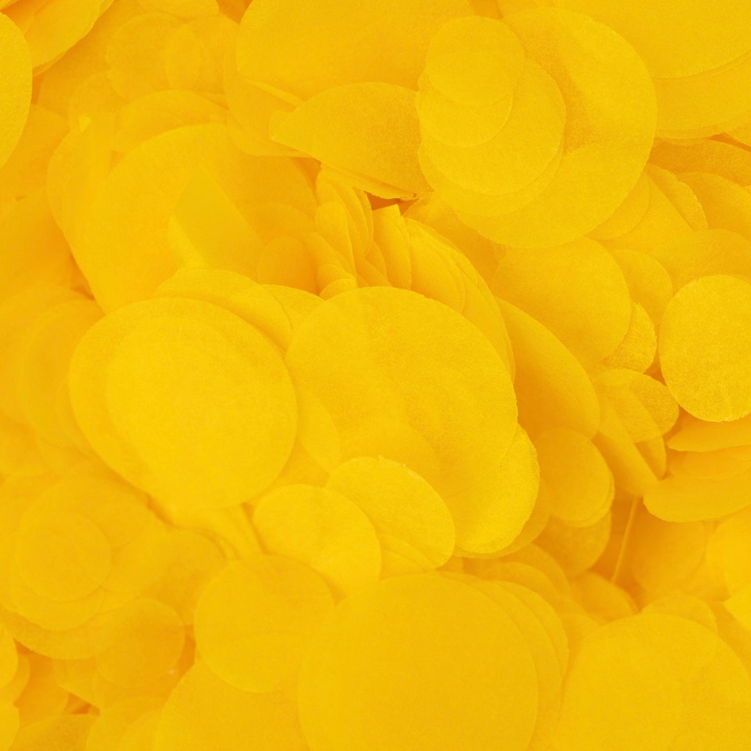 Yellow Biodegradable Wedding Confetti | Bright Yellow Paper Circle ...