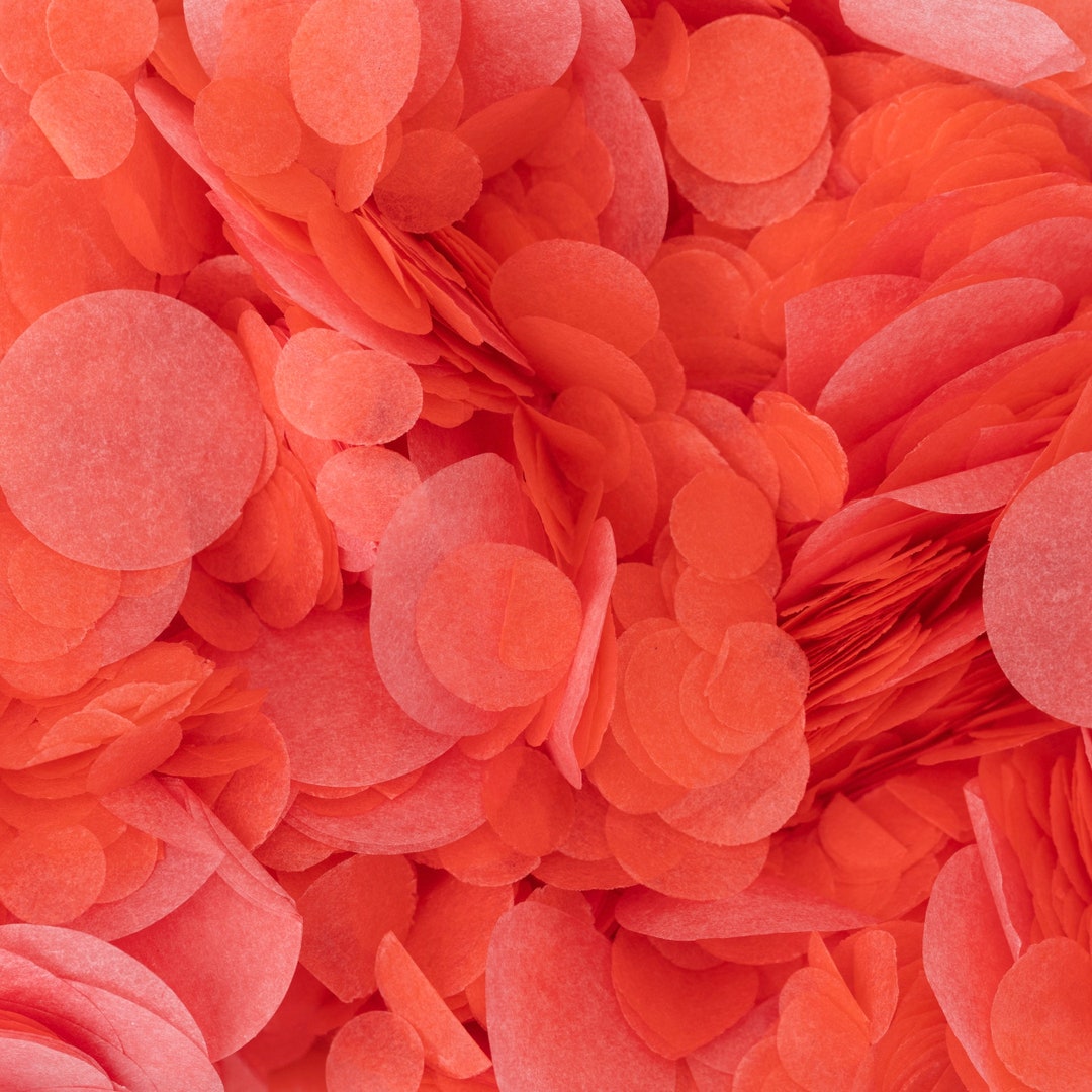 Coral Biodegradable Wedding Confetti | Light Red Paper Circle Confetti ...