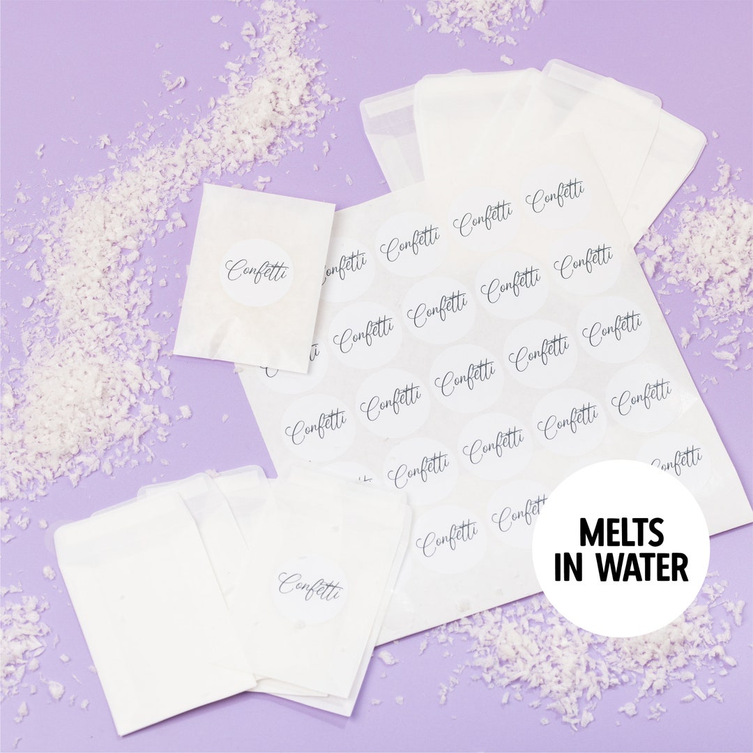 20 X Confetti Bags + Snow Confetti | White Paper Confetti Packets ...
