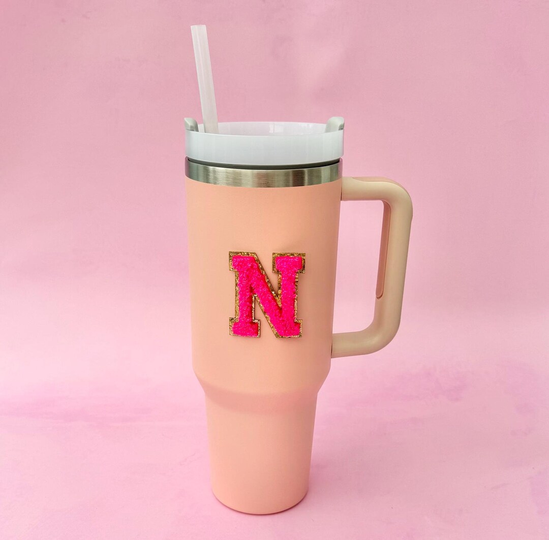 Glitter Gold Letter Tumbler Vinyl | Coloured Varsity Sticker | Tumbler ...