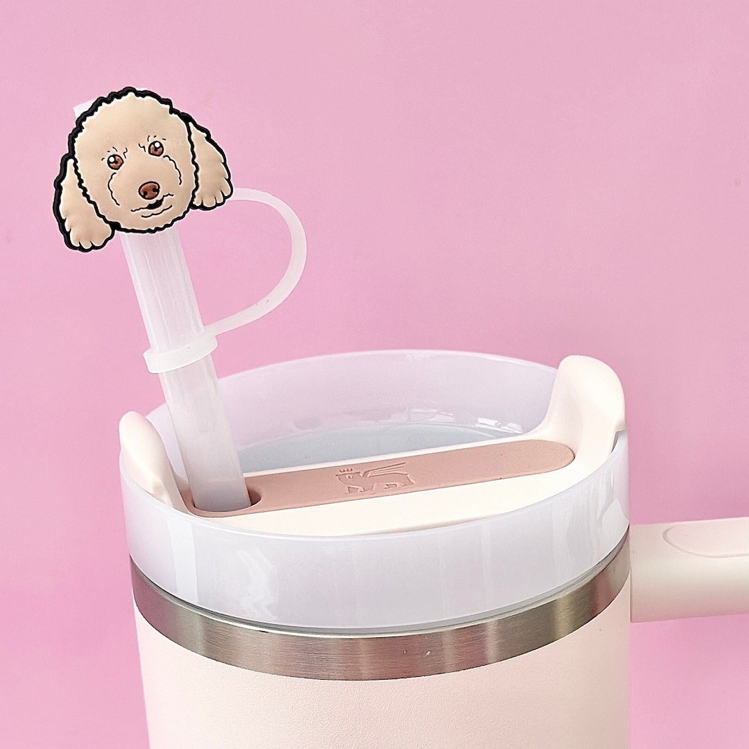 Straw Tumbler Cavapoo | Dog Straw | Cockapoo Cup Straw Cover | Silicone ...