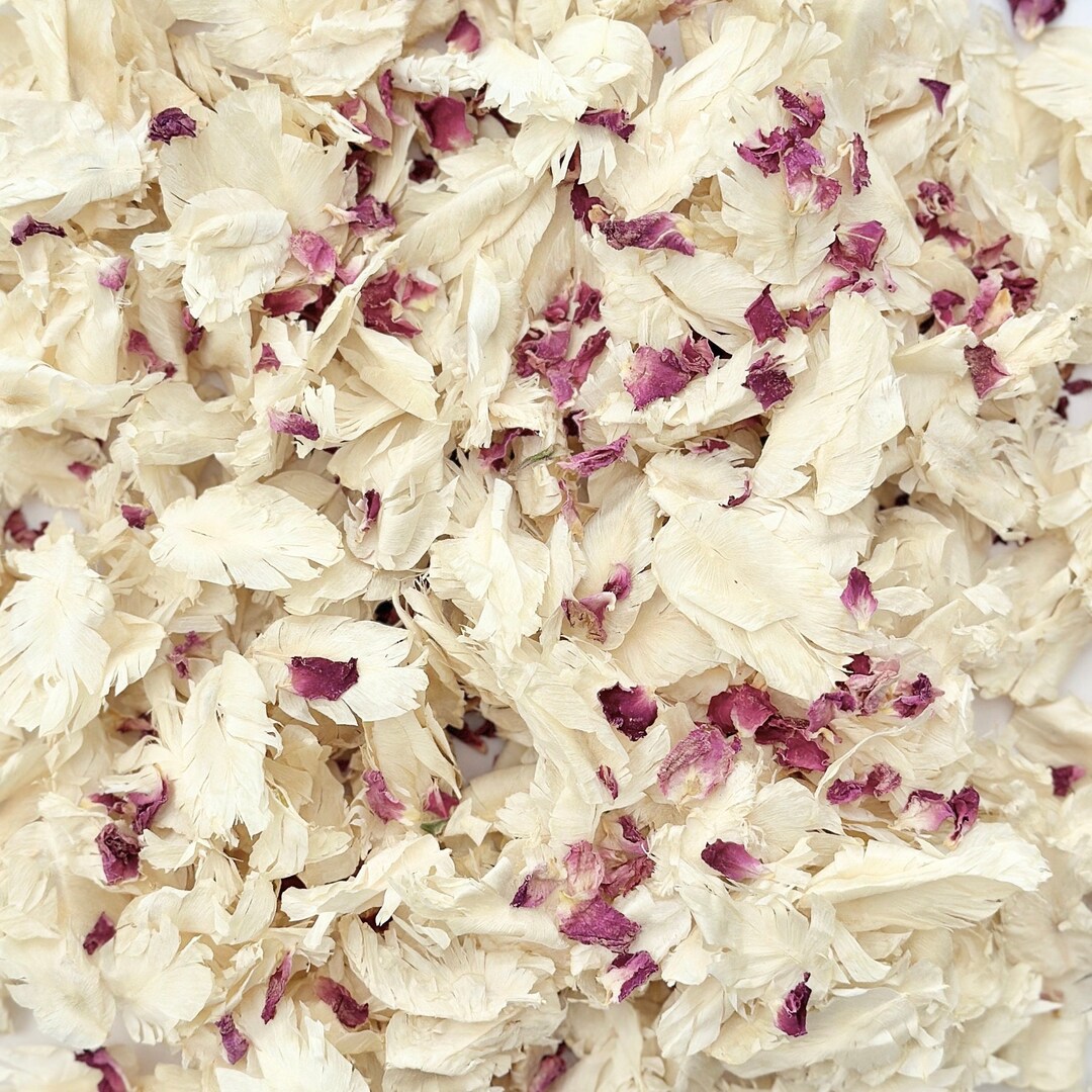 Ivory and Pink Rose Petals | Wedding Confetti Petals | Biodegradable ...