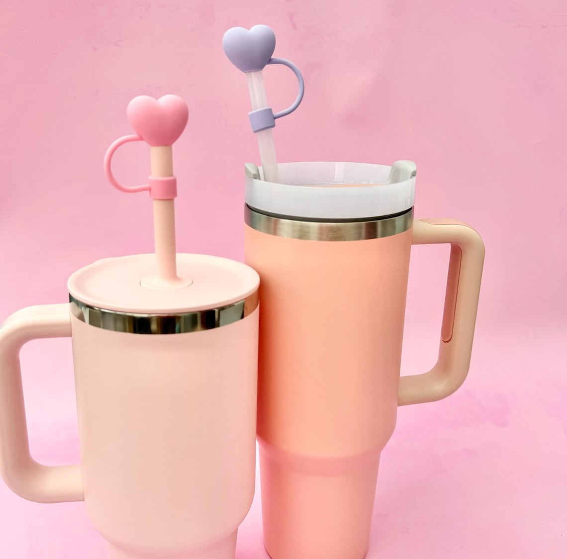 Straw Tumbler | Heart Straw Cover | Silicone Cup Accessory | Tumbler ...