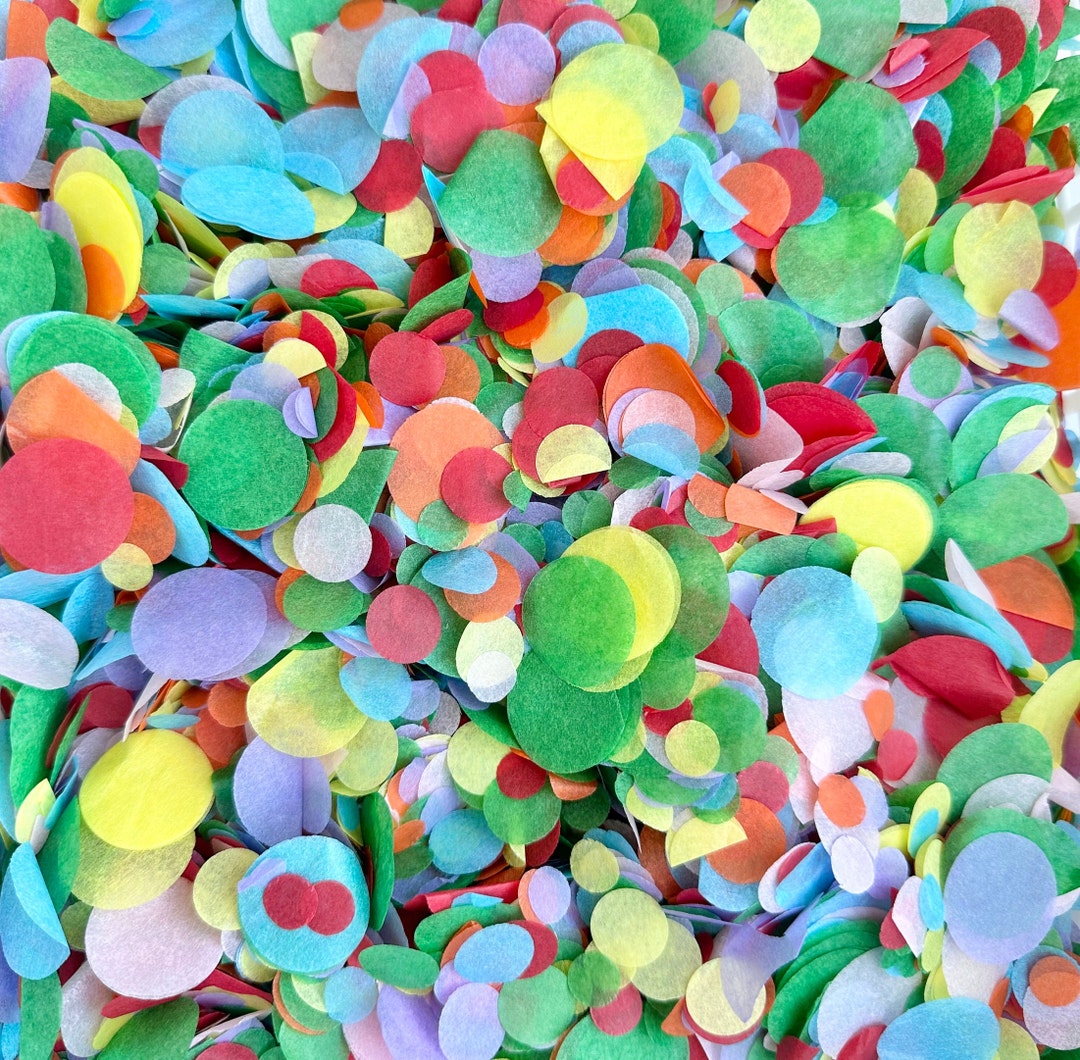 Rainbow Biodegradable Wedding Confetti | Paper Circle Confetti ...