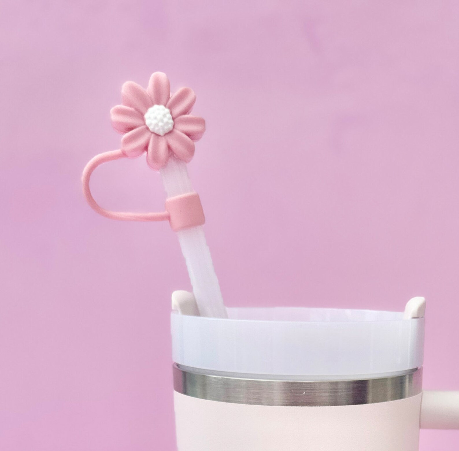 Straw Tumbler Flower | Daisy Cup Straw Cover | Silicone Cup Accessory ...