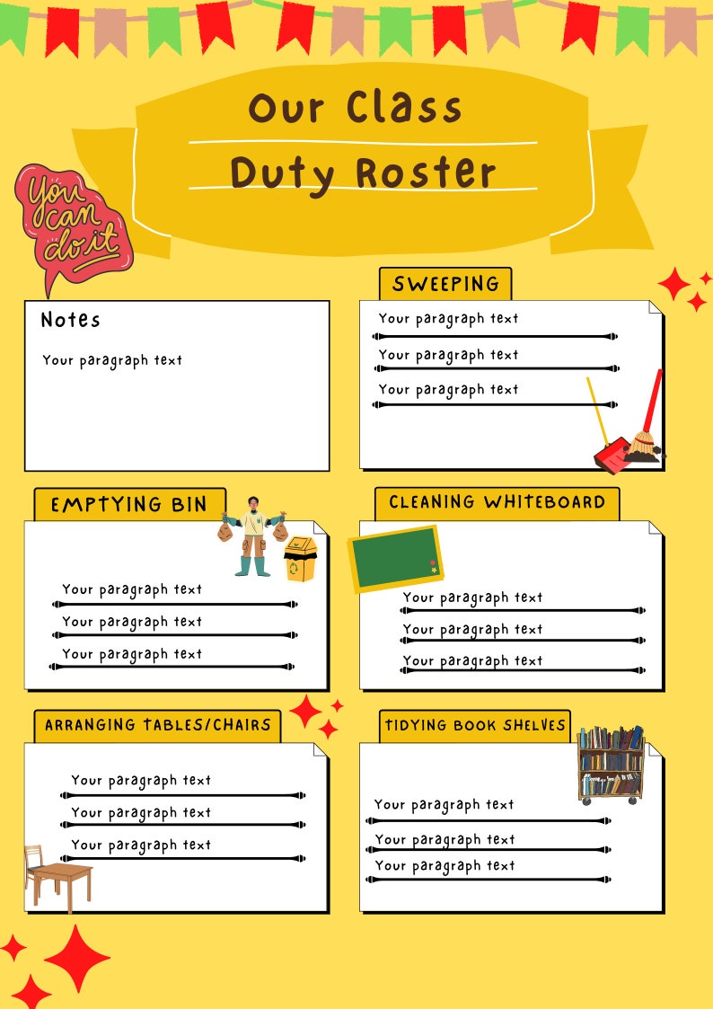 EDITABLE Printable Cute Classroom Jobs/ Duty Roster Classroom - Etsy