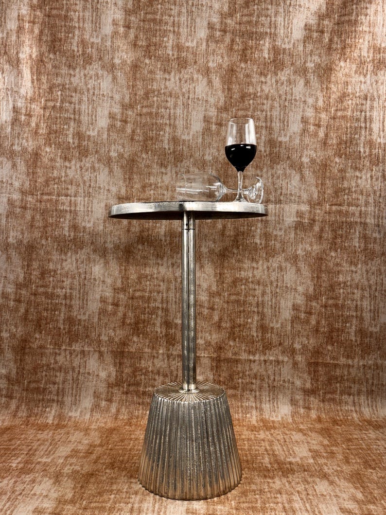 Handmade Aluminum Zig Zag Side Table: Nickel Tropical Decor - Etsy Israel