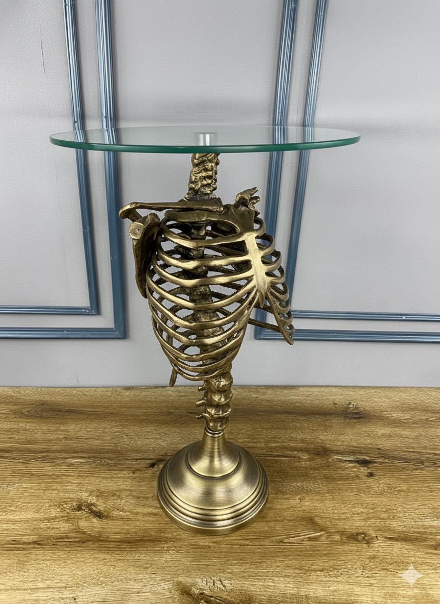 Gothic Skeleton Ribcage Side Table: Macabre Accent Decor - Etsy