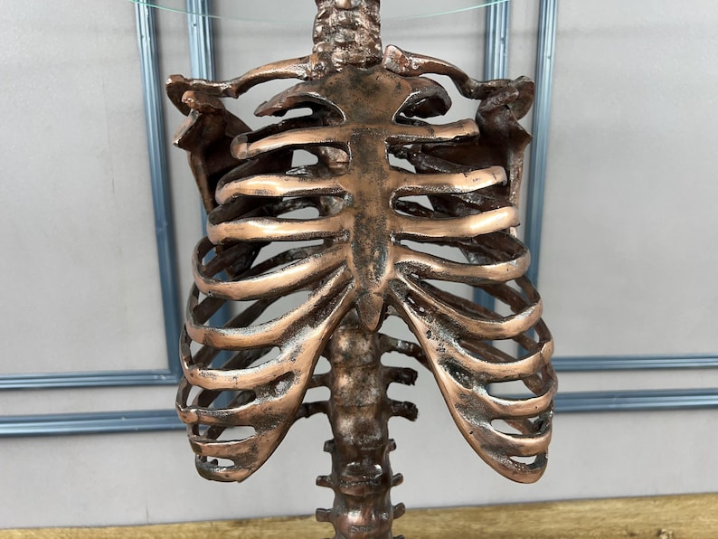 Rustic Gold Gothic Skeleton Ribcage Side Table: Macabre Accent Decor - Etsy