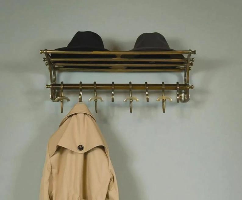 Handmade Wall Mounted Coat Rack: Railway Style Hallway Organizer - Etsy