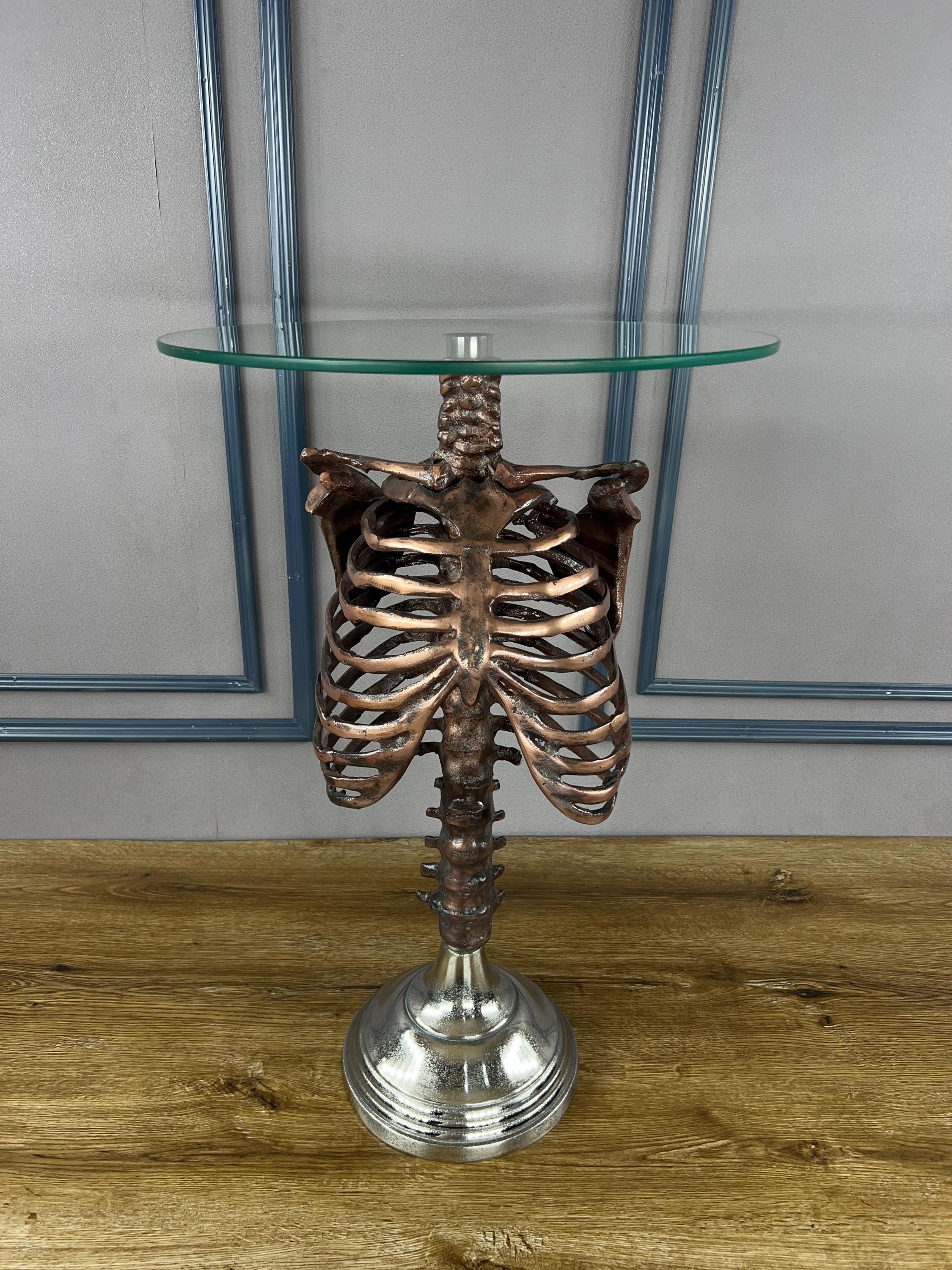 Rustic Gold Gothic Skeleton Ribcage Side Table: Macabre Accent Decor - Etsy