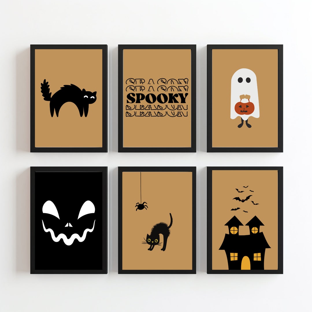 Halloween Posters Bundle. Fun Art for Bedroom or College Dorm, Cute ...