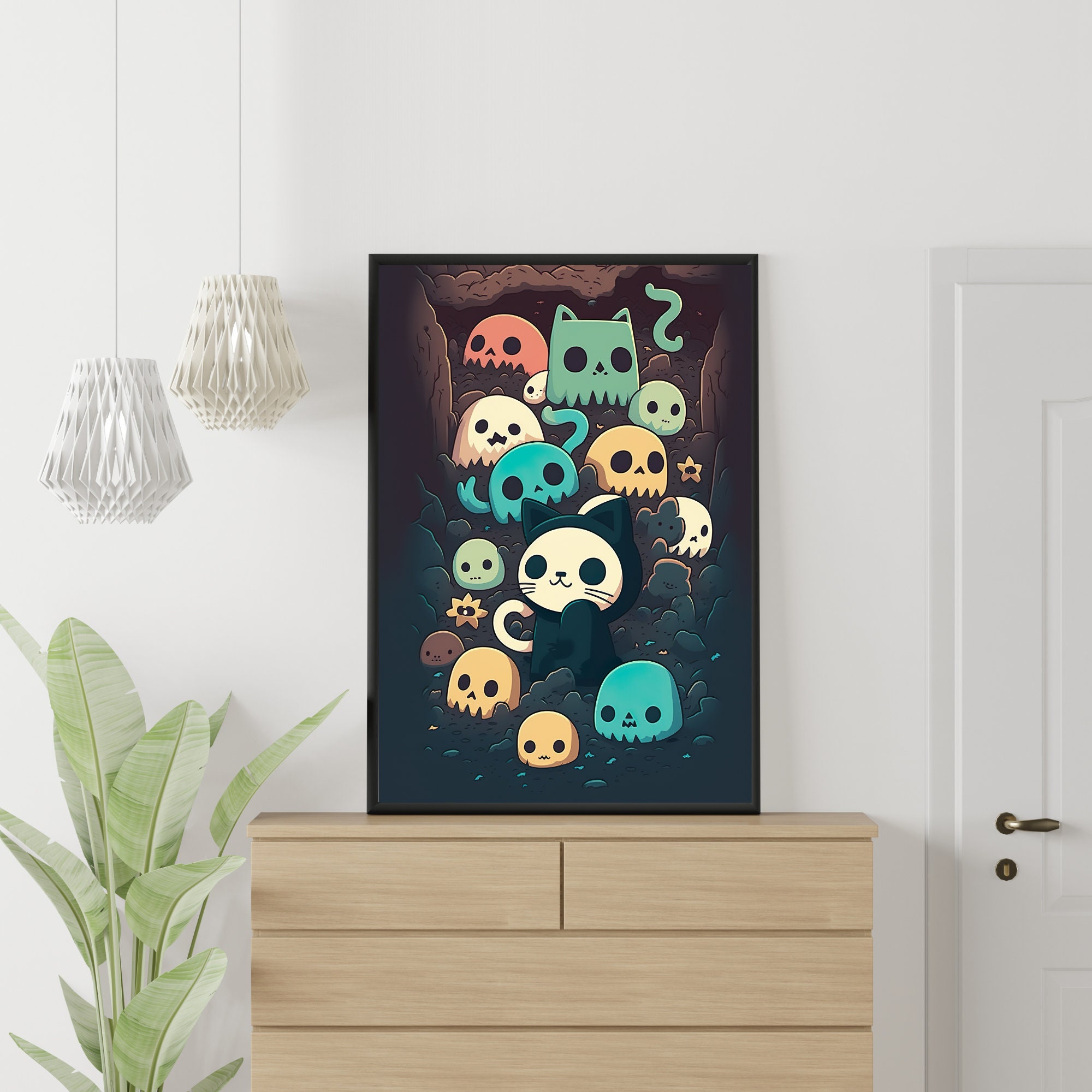 Kawaii Horror Pretty Digital Wall Art Easy Printable Fun Creepy Artwork ...