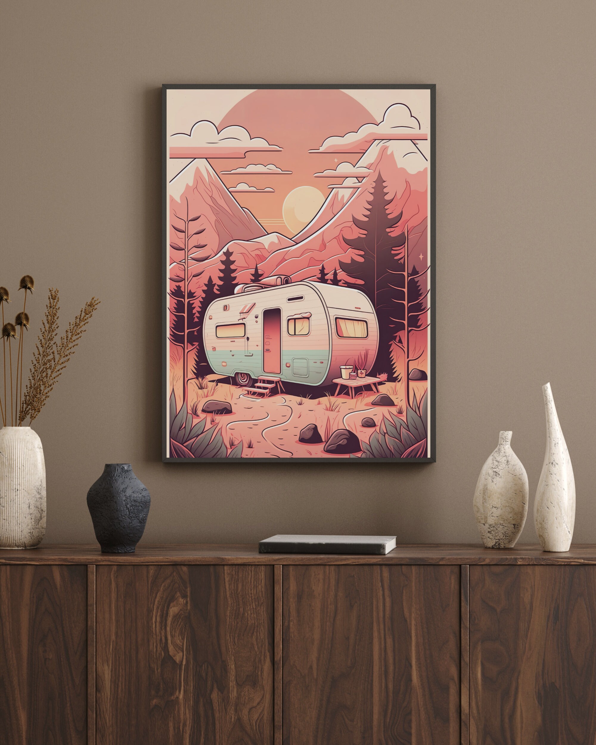 Cute Retro Wall Art Printable Download Artwork RV Life Scenic Nature ...