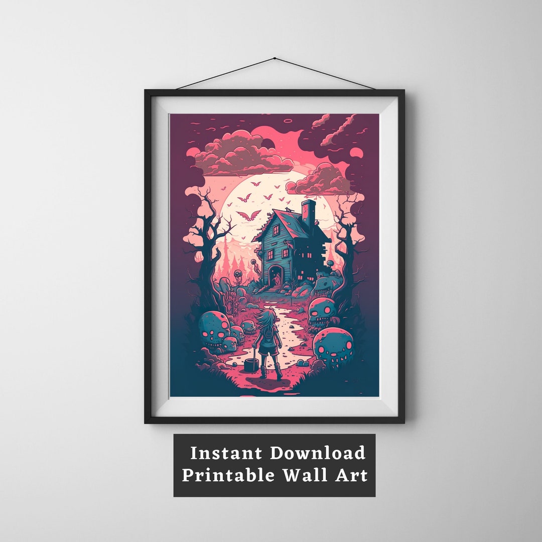 Kawaii Horror Digital Wall Art Easy Printable Creepy Artwork Post ...