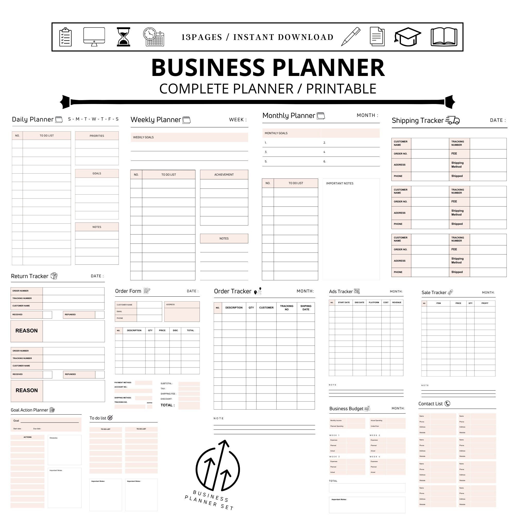 Business Planner Printable planner PDF Digital Business Planner ...