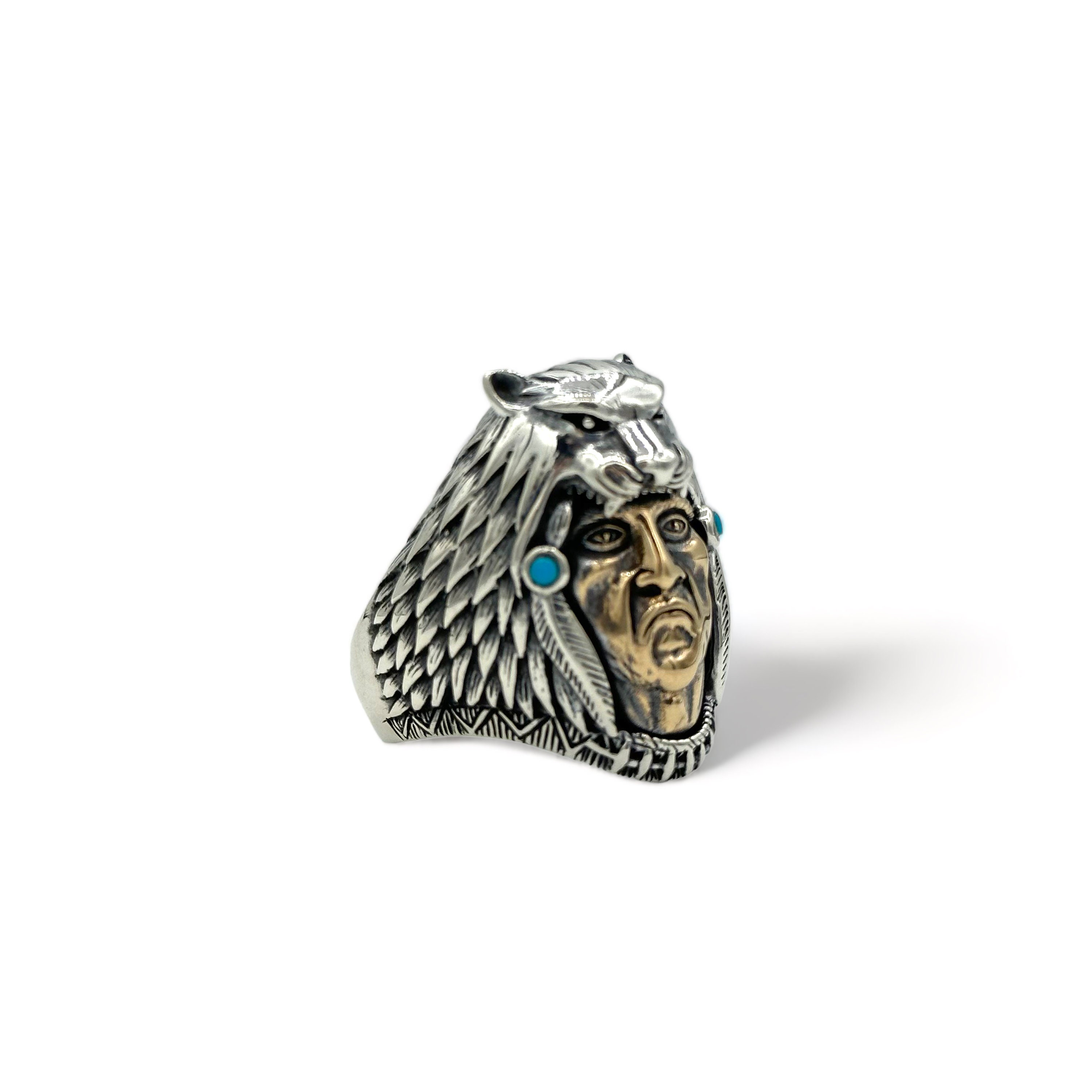 Native American Indian Ring for Men Apache Ring With Panther - Etsy