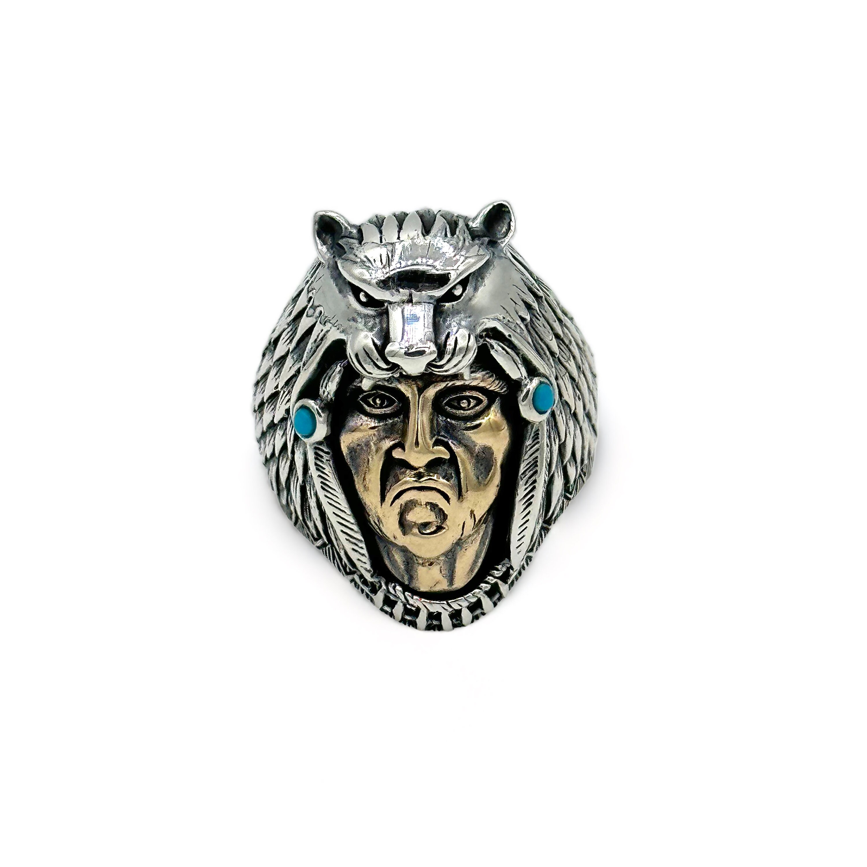 Native American Indian Ring for Men Apache Ring With Panther - Etsy