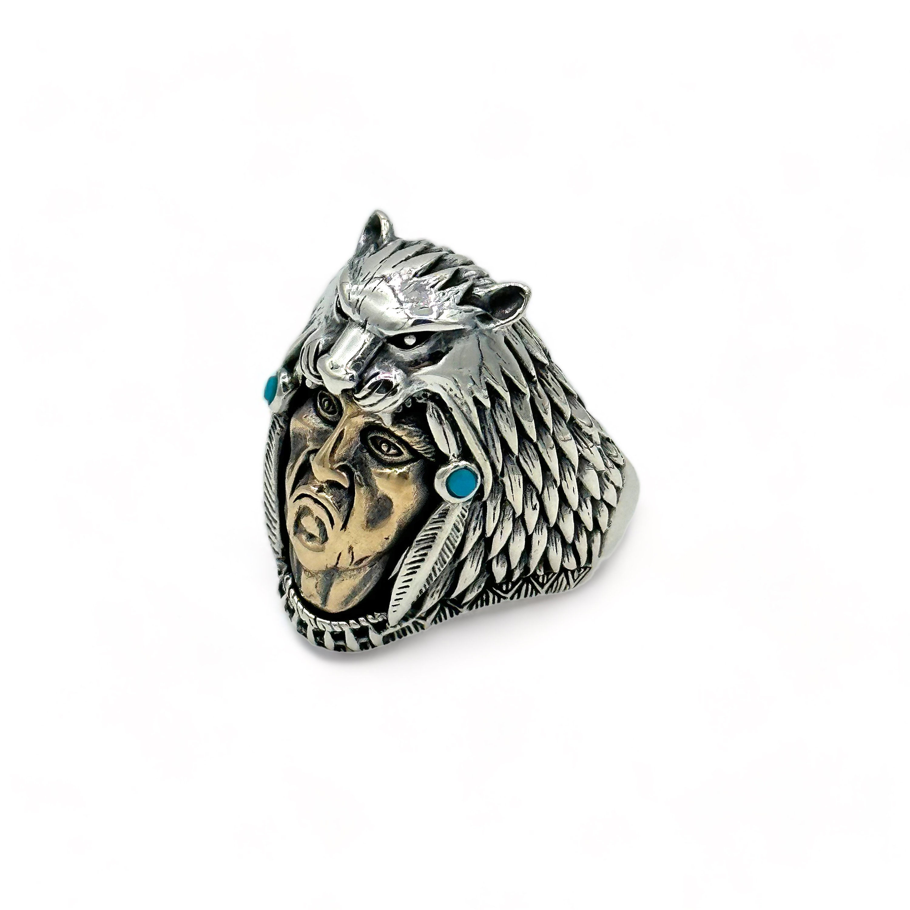 Native American Indian Ring for Men Apache Ring With Panther - Etsy