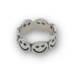 Smiley Face Silver Ring | Fun & Playful Jewelry for Everyday Wear - Etsy