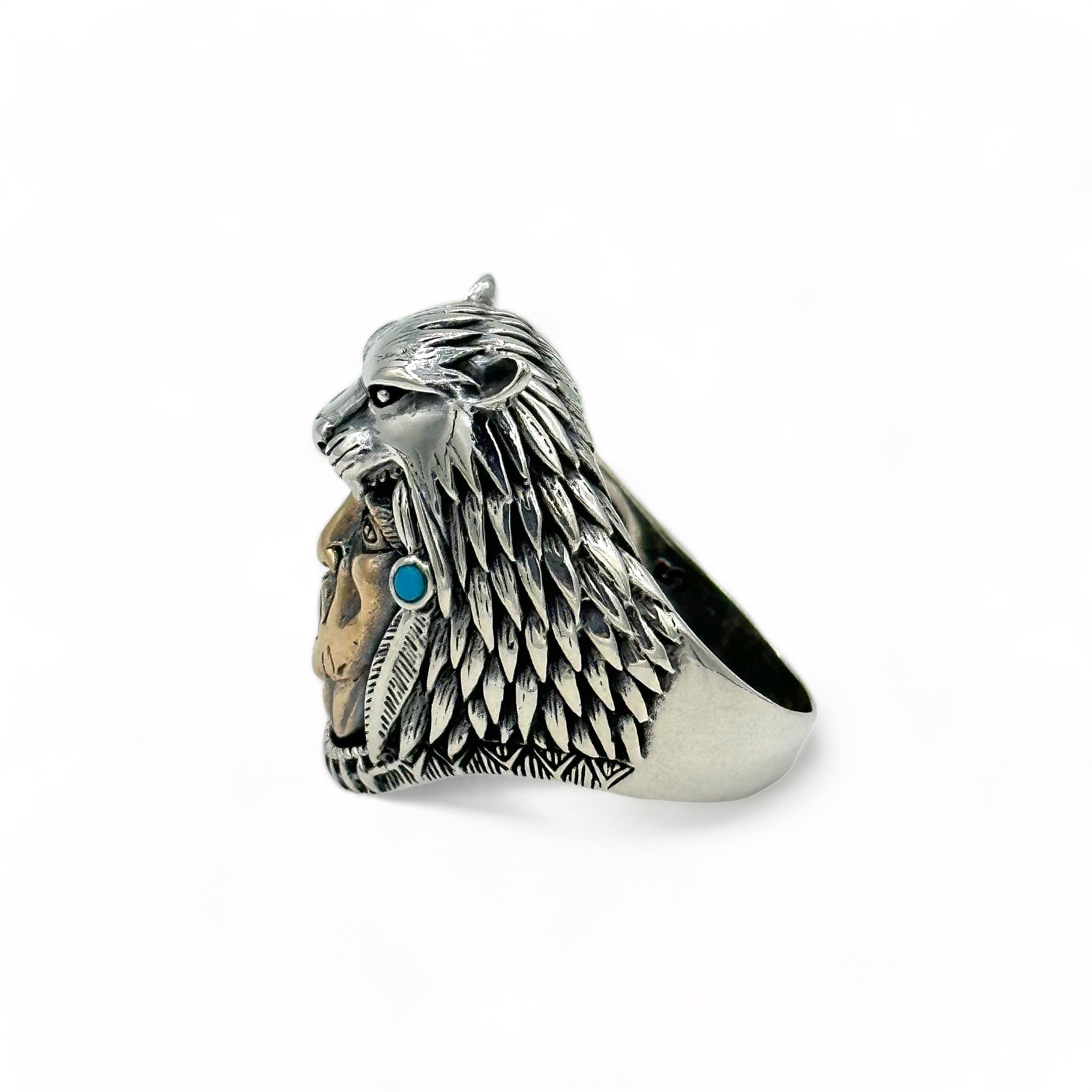 Native American Indian Ring for Men Apache Ring With Panther - Etsy