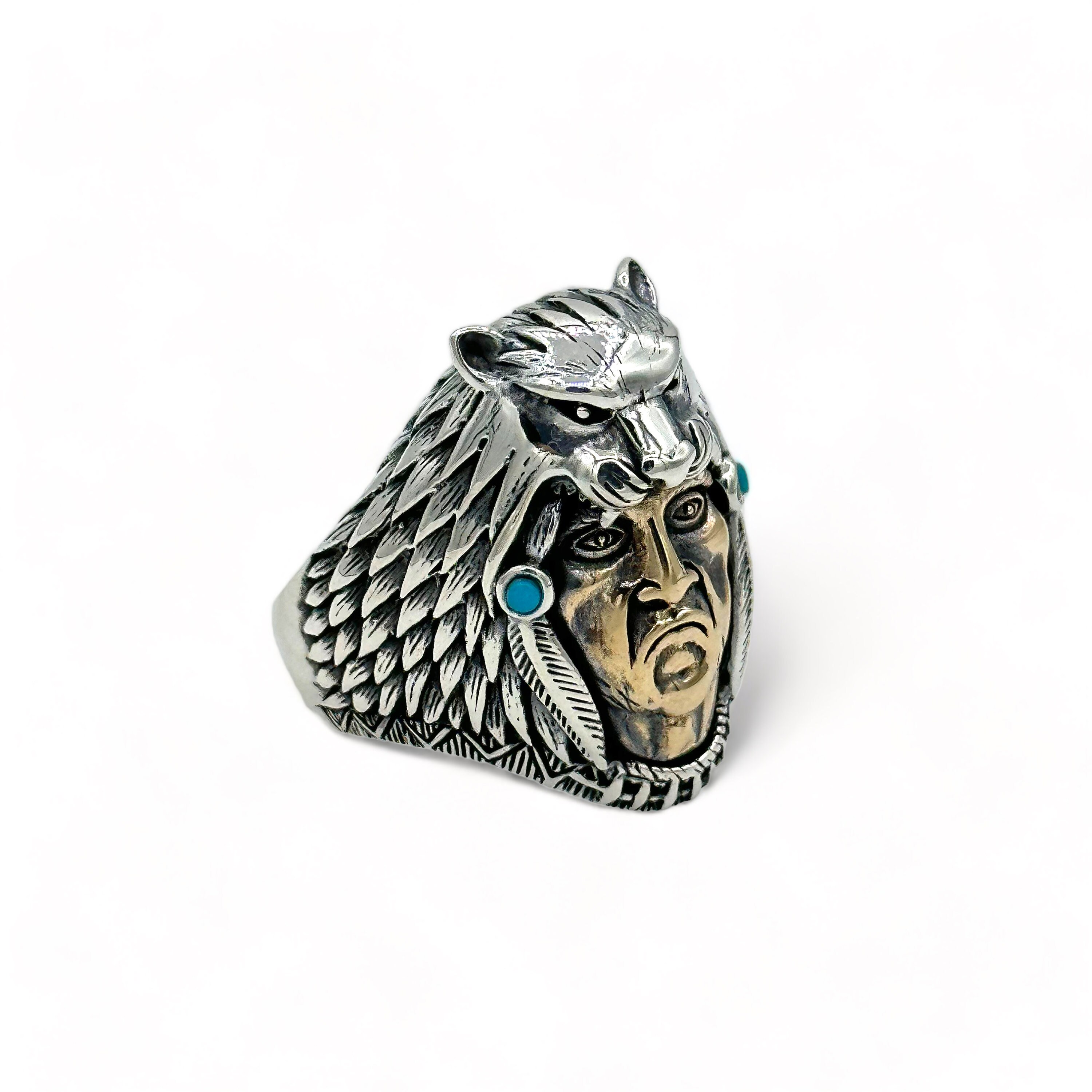 Native American Indian Ring for Men Apache Ring With Panther - Etsy