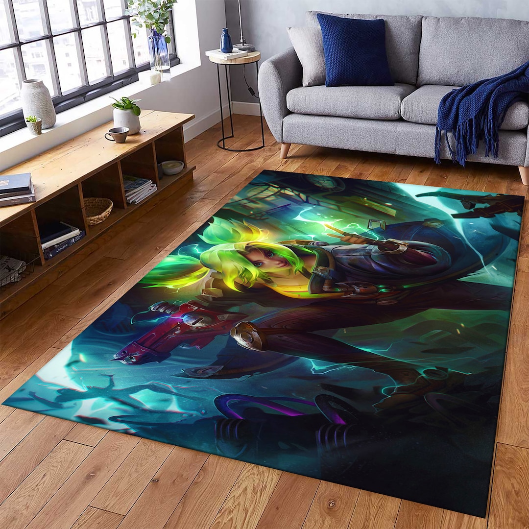 Zeri Splash League of Legends Zeri the Spark of Zaun Rug - Etsy