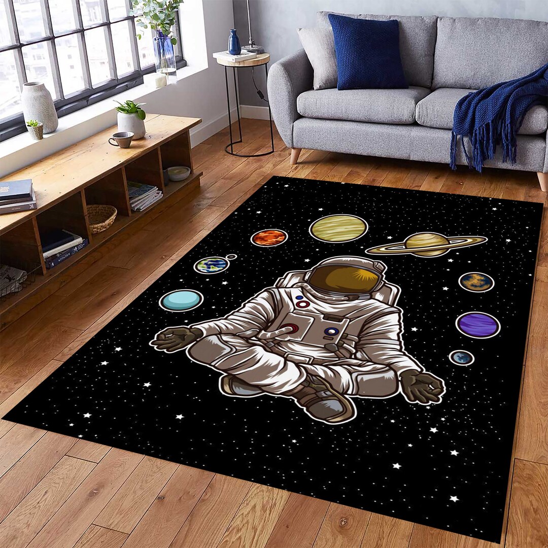 Astronaut & Planets in the Space Area Rug 3D Galaxy System - Etsy