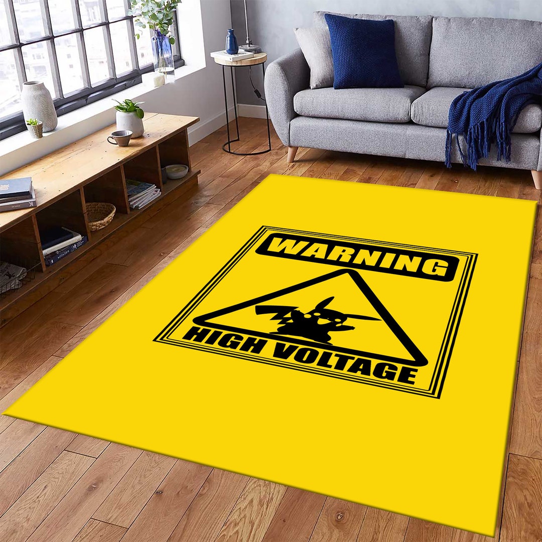 Warning High Voltage Danger Sign Area Rug Electric Symbol - Etsy