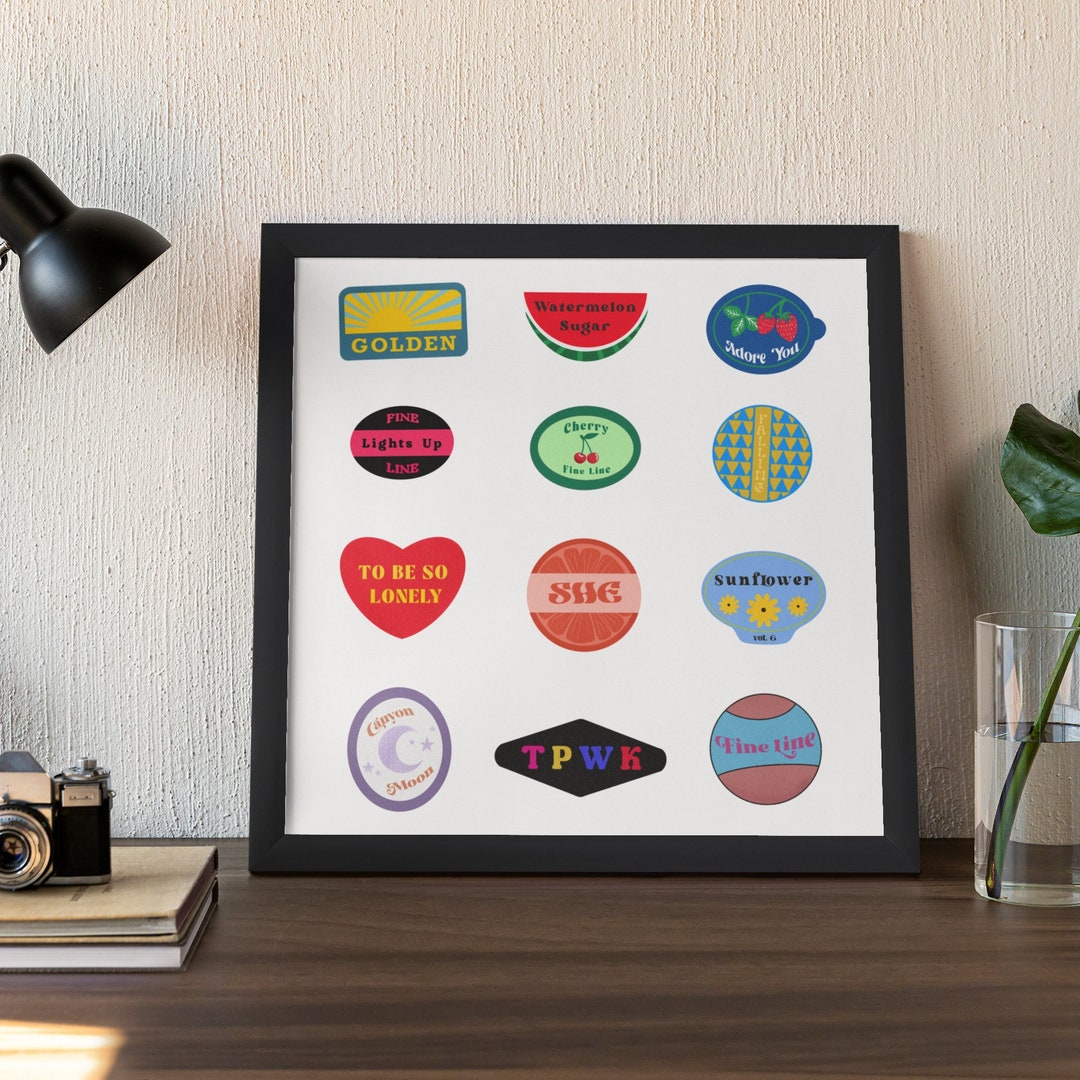 Harry Styles Fine Line Stickers Art Print, Neat, Fruit-inspired, Retro ...