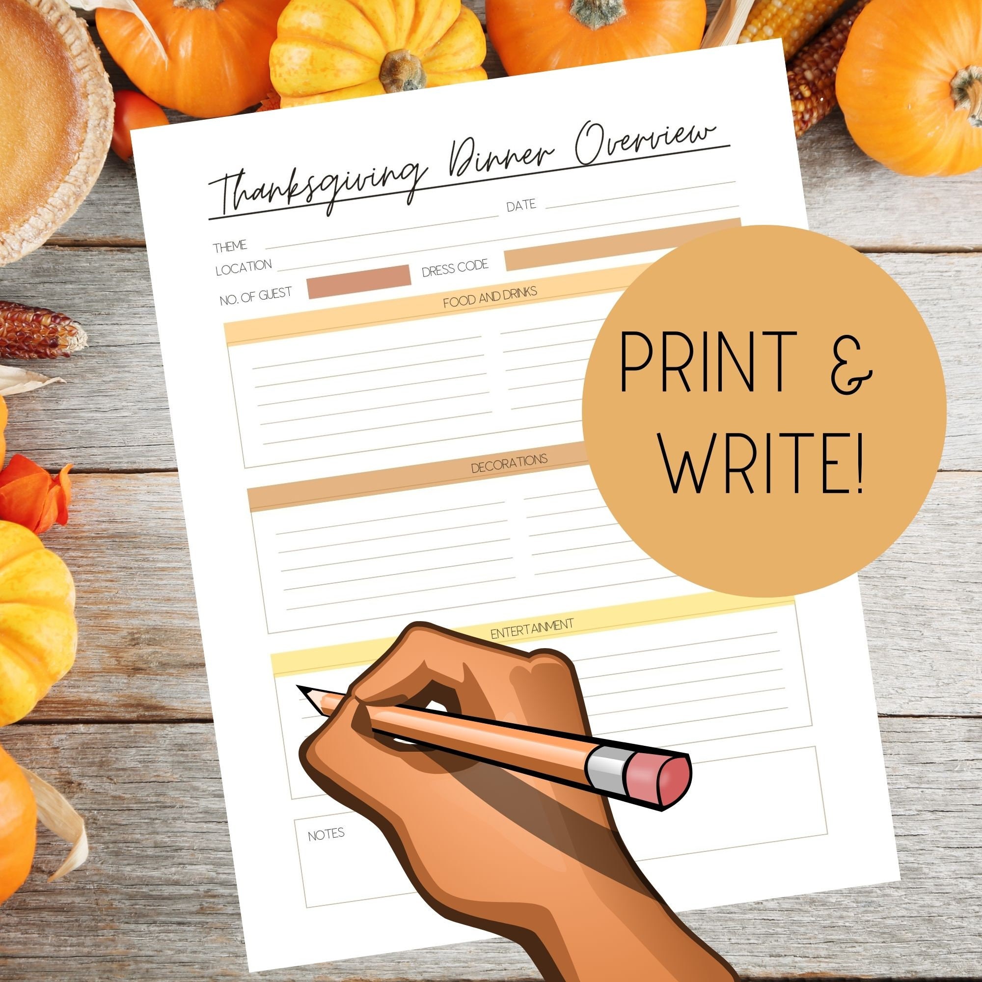 Thanksgiving Planner Printable, Holiday Event Planner Template ...