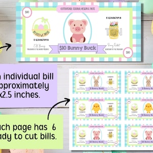 Printable Easter Bunny Bucks Money- 1,5, & 10 Dollar Bills | Great for ...