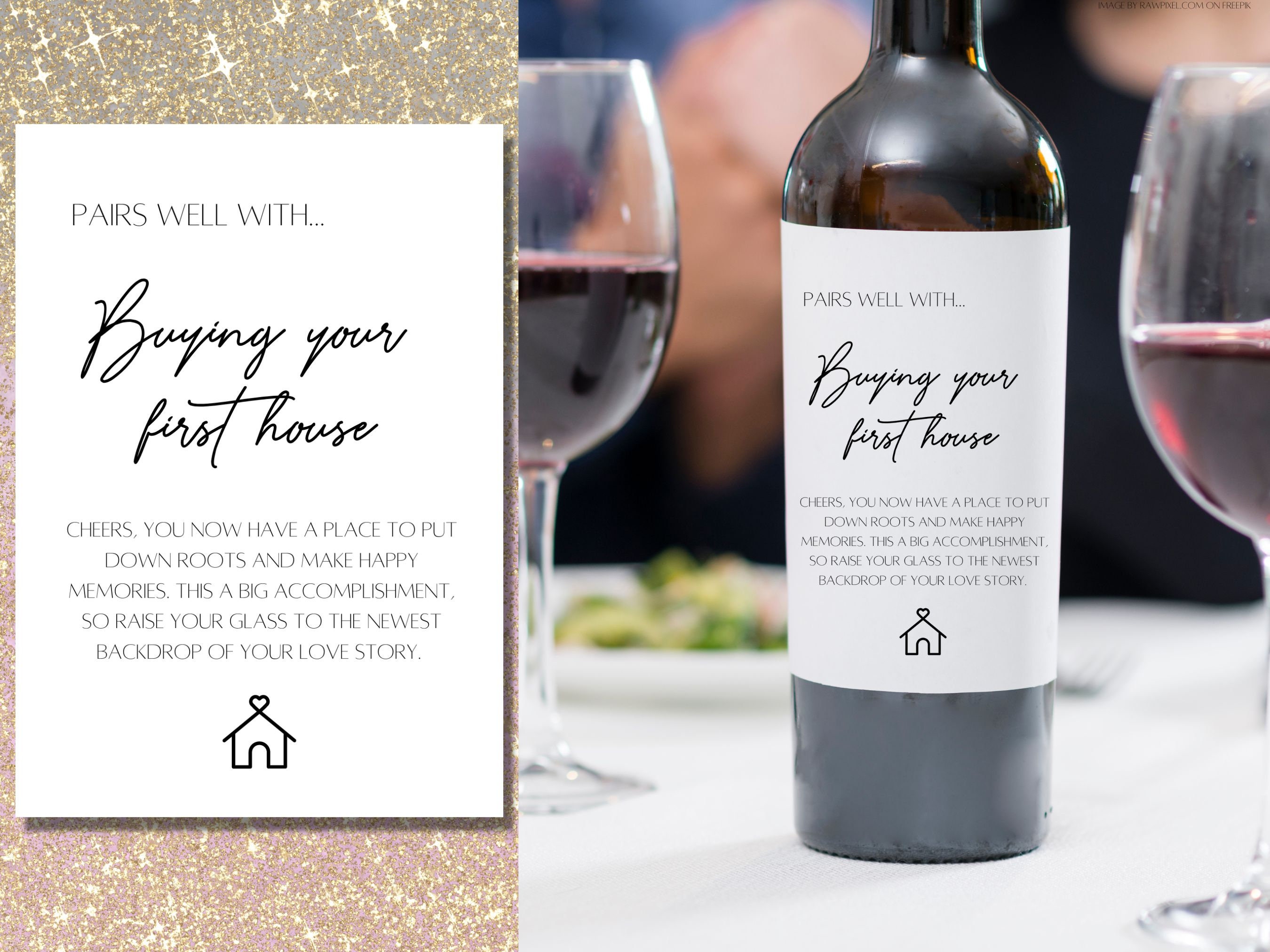 Pairs Well With Bottle Label Template BUNDLE | Relationship Milestone ...