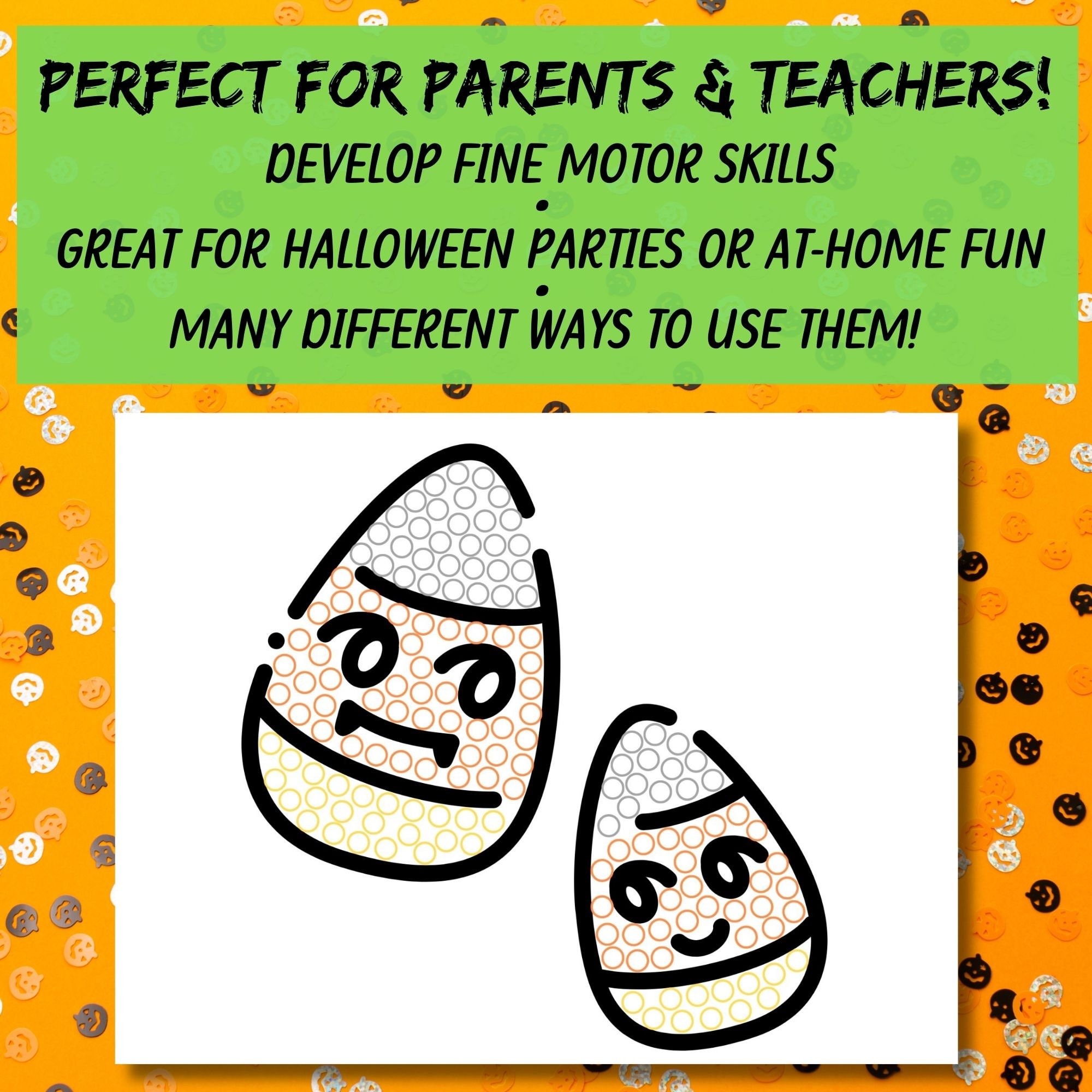Halloween Fine Motor Activity Templates for Q-tip Painting, Crafting ...