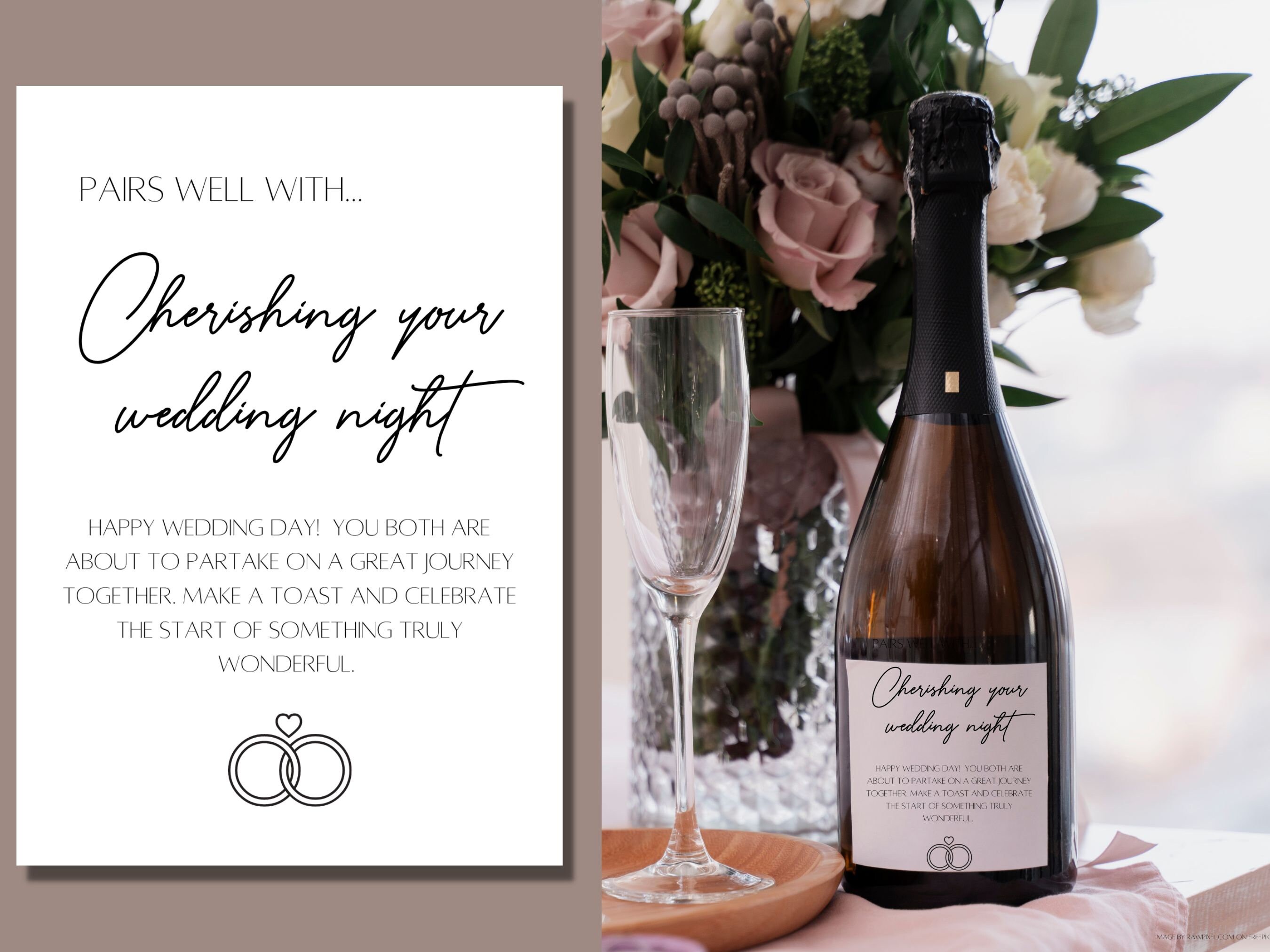 Pairs Well With Bottle Label Template BUNDLE | Relationship Milestone ...