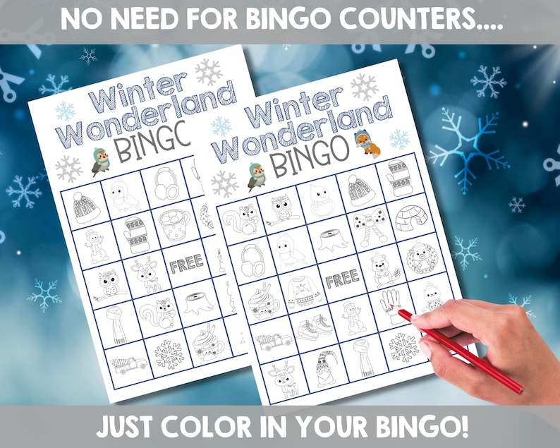 Winter Bingo Game | 40 Winter Themed Bingo Cards for Your Classroom ...
