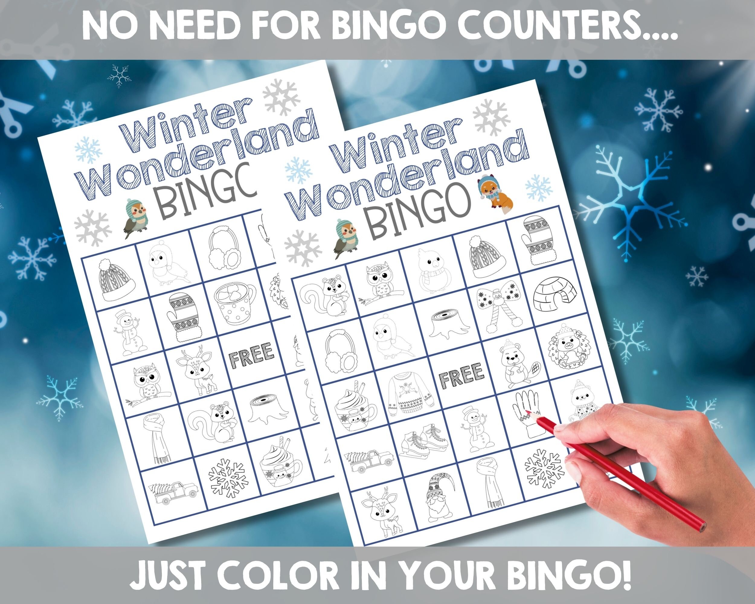 Winter Bingo Game | 40 Winter Themed Bingo Cards for Your Classroom ...