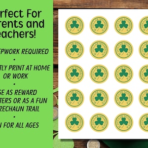St. Patrick's Day Printable Leprechaun Gold 1-dollar Reward Coins ...