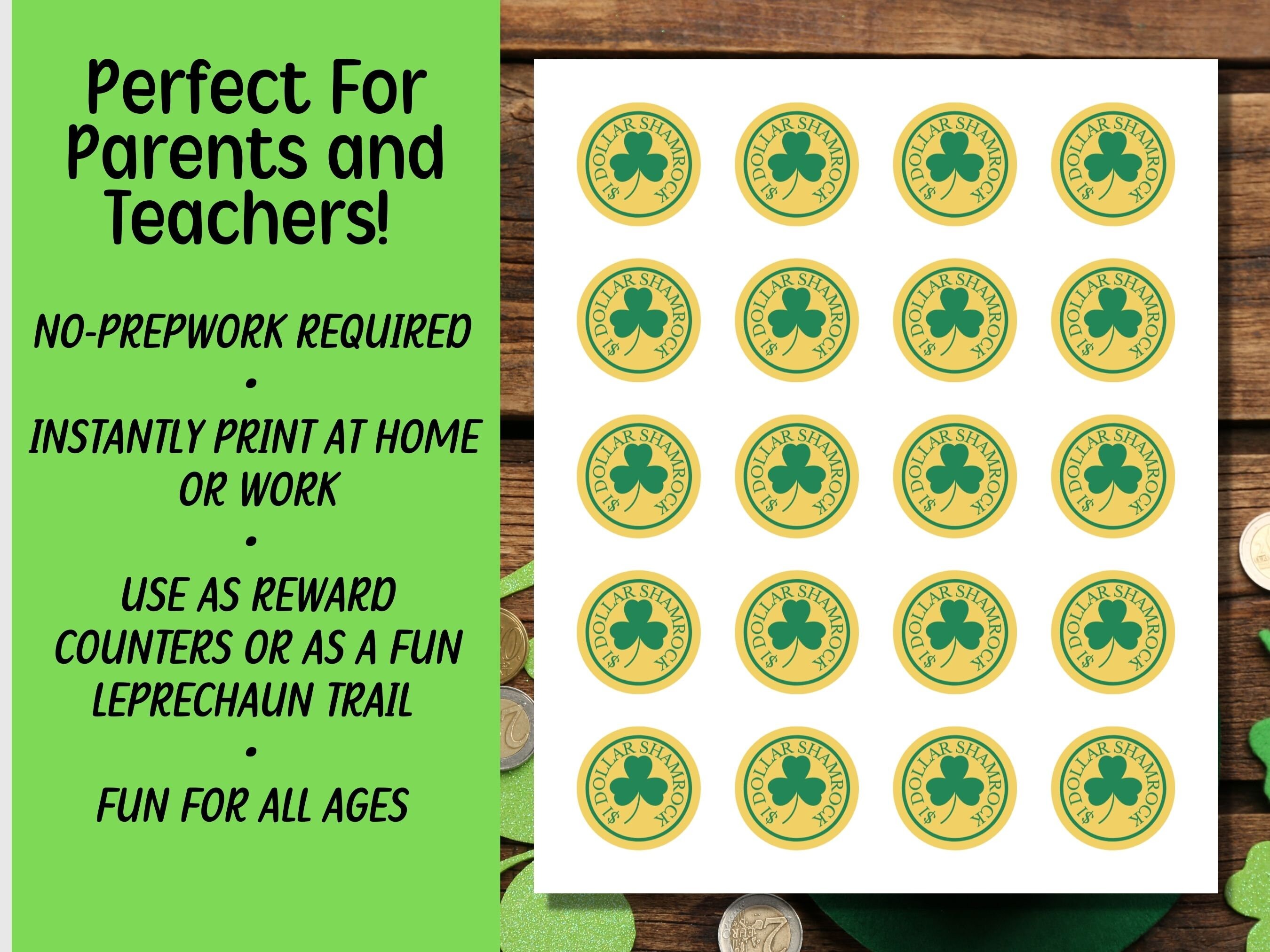 St. Patrick's Day Printable Leprechaun Gold 1-dollar Reward Coins ...