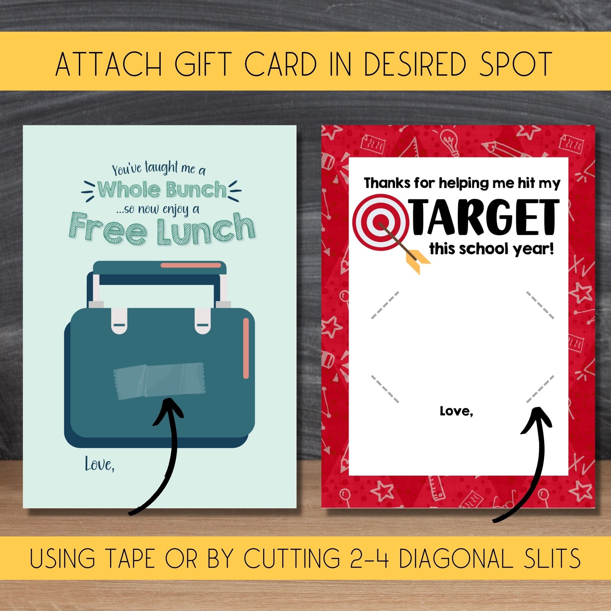 PRINTABLE Teacher Appreciation Gift Card Holder Template - Etsy