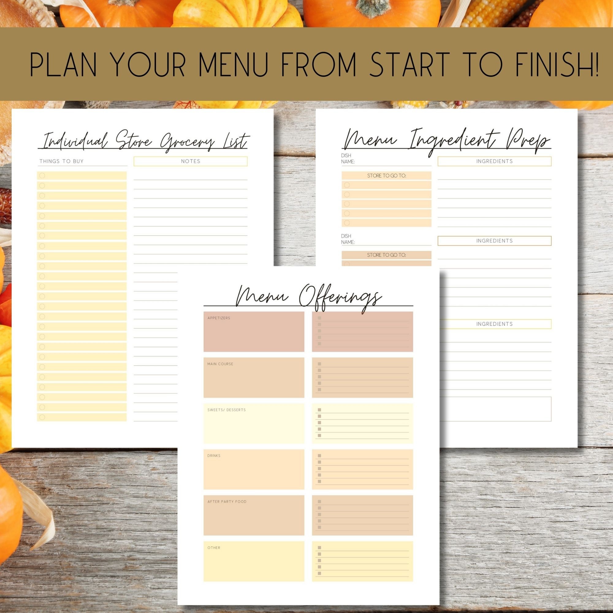 Thanksgiving Planner Printable, Holiday Event Planner Template ...
