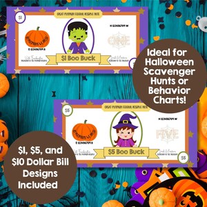 Printable Halloween Reward Money for Classroom Fall Party Favors, Boo ...