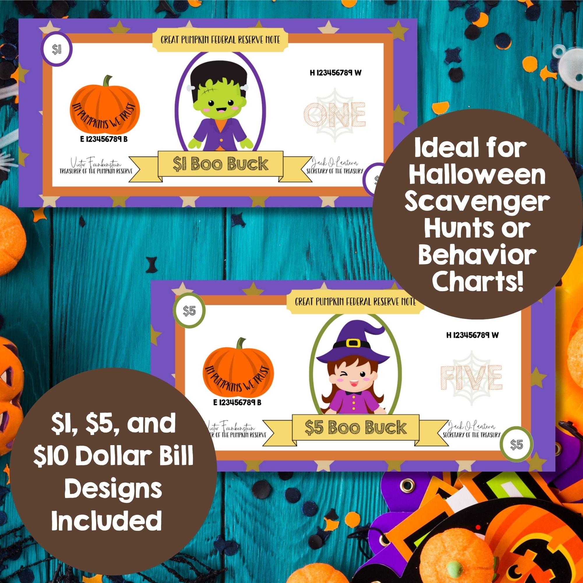 Printable Halloween Reward Money for Classroom Fall Party Favors, Boo ...