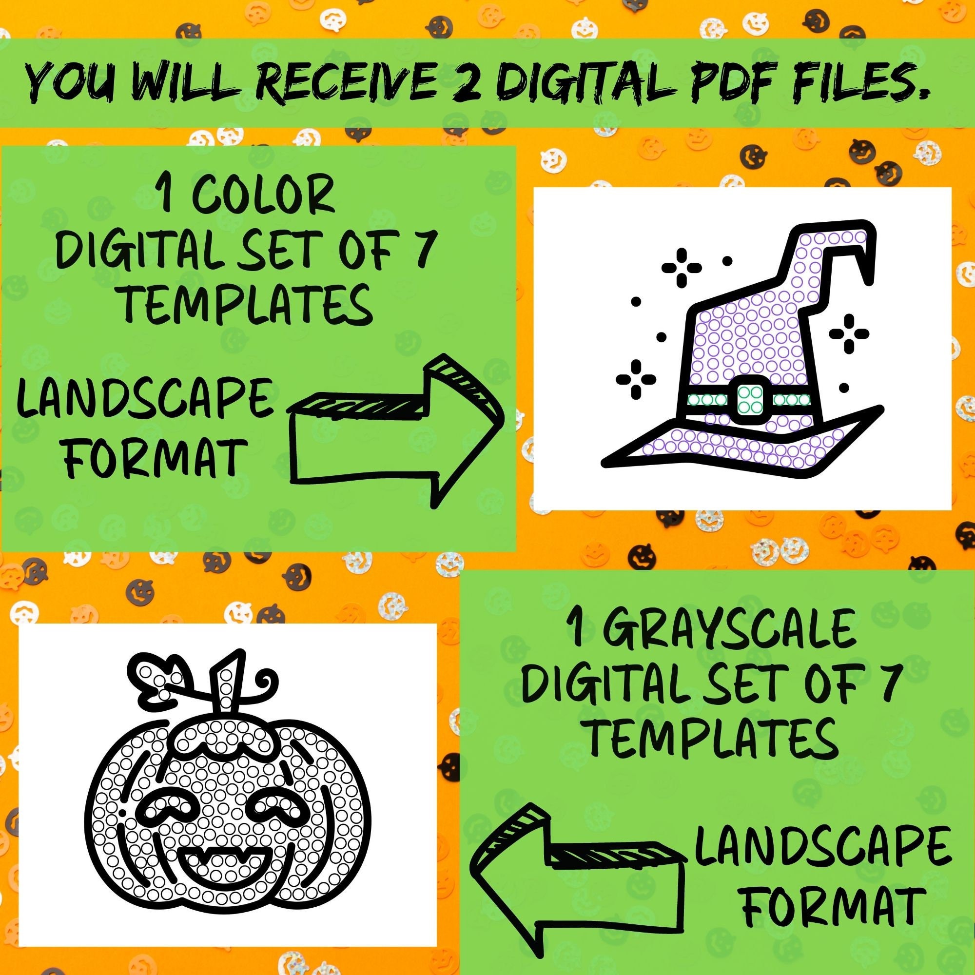 Halloween Fine Motor Activity Templates for Q-tip Painting, Crafting ...