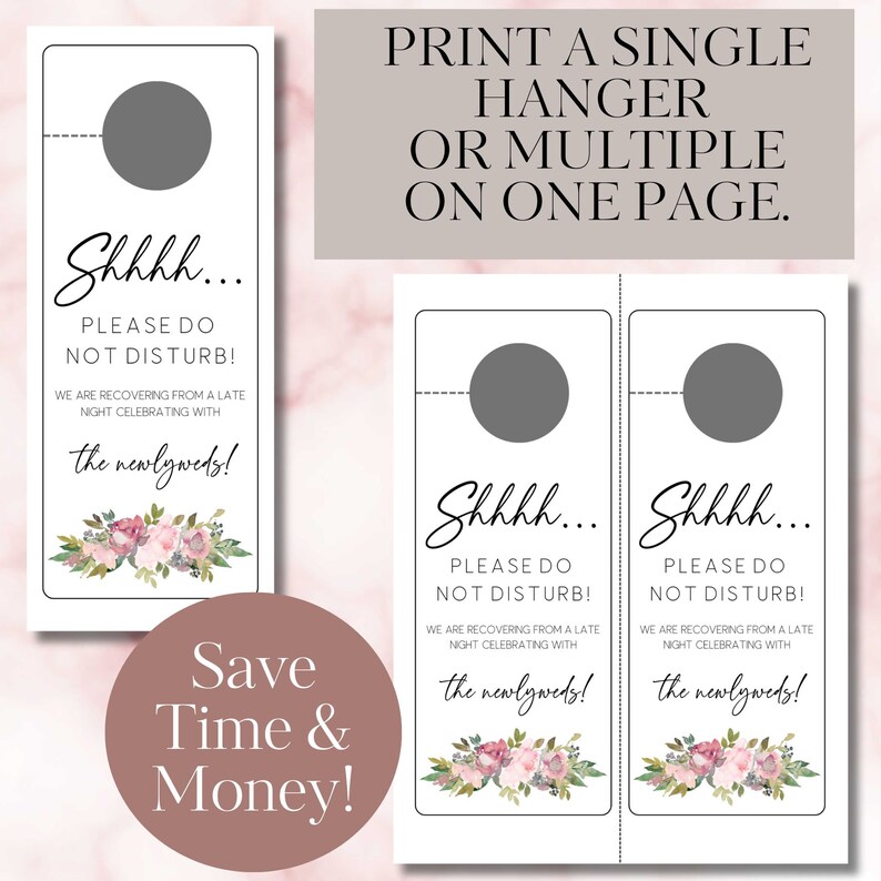 Printable Pink Floral Wedding Guest Door Sign for Destination Tropical ...