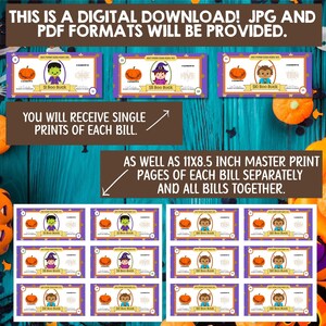 Printable Halloween Reward Money for Classroom Fall Party Favors, Boo ...
