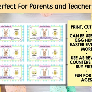 Printable Easter Bunny Bucks Money- 1,5, & 10 Dollar Bills | Great for ...