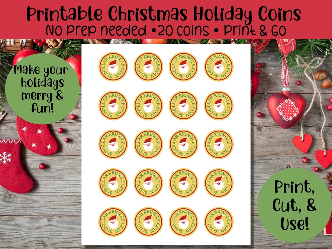 Printable Santa 1-dollar Gold Reward Coins | Christmas Holiday Family ...