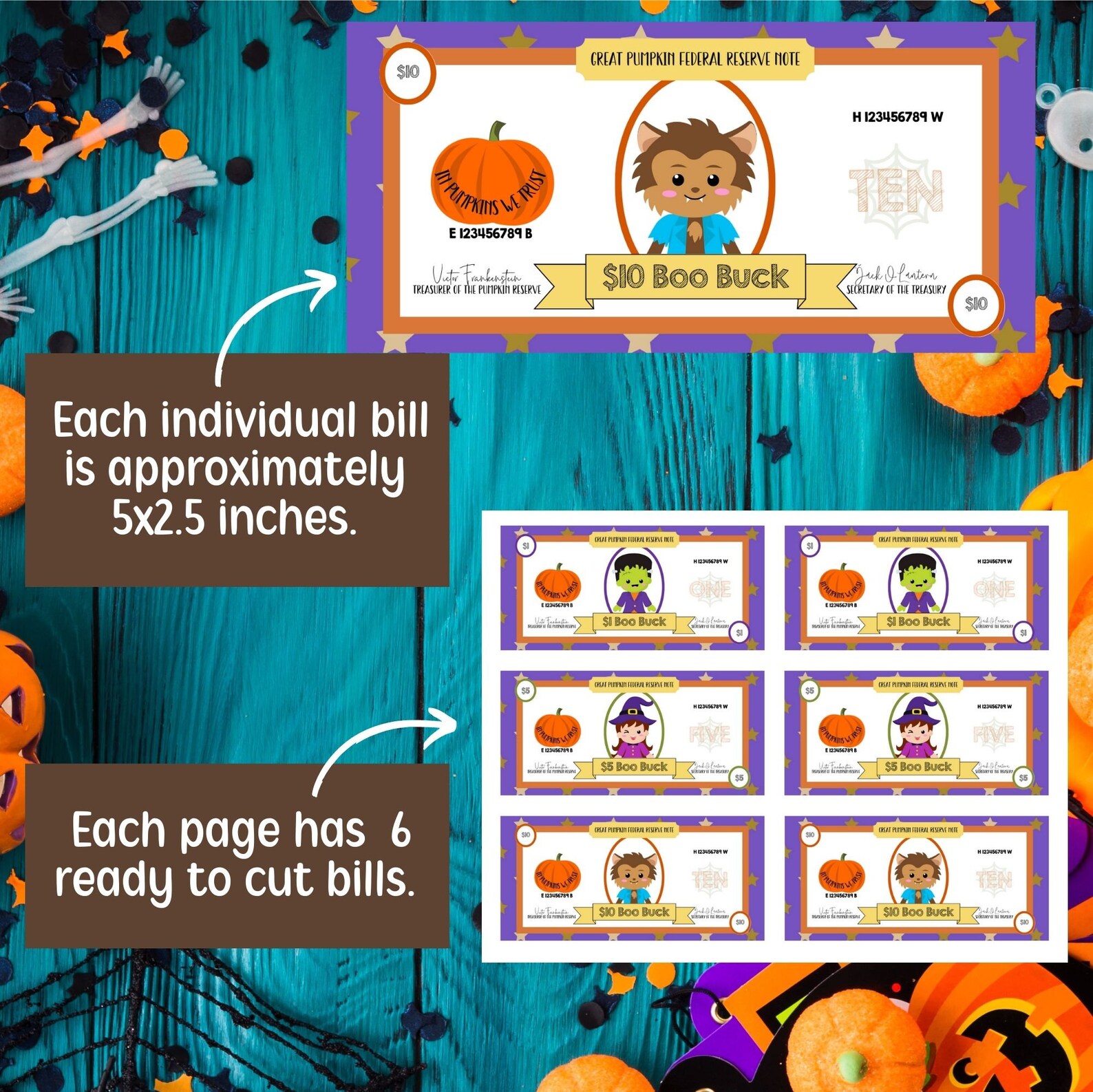 Printable Halloween Reward Money for Classroom Fall Party Favors, Boo ...