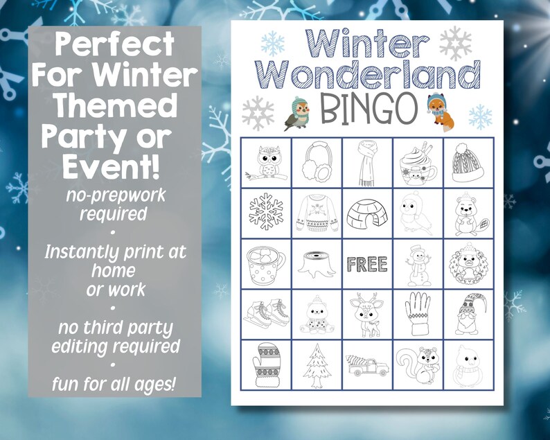 Winter Bingo Game | 40 Winter Themed Bingo Cards for Your Classroom ...